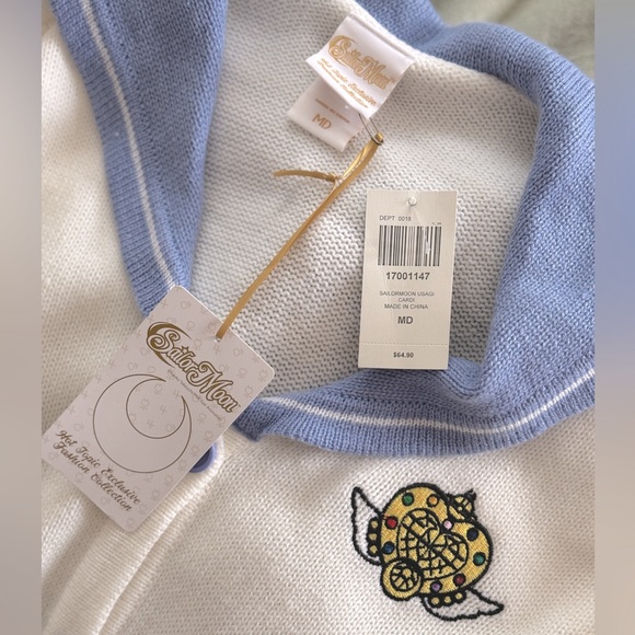 Hot Topic | Sweaters | Nwt White Sailor Moon Embroidered Cardigan ...